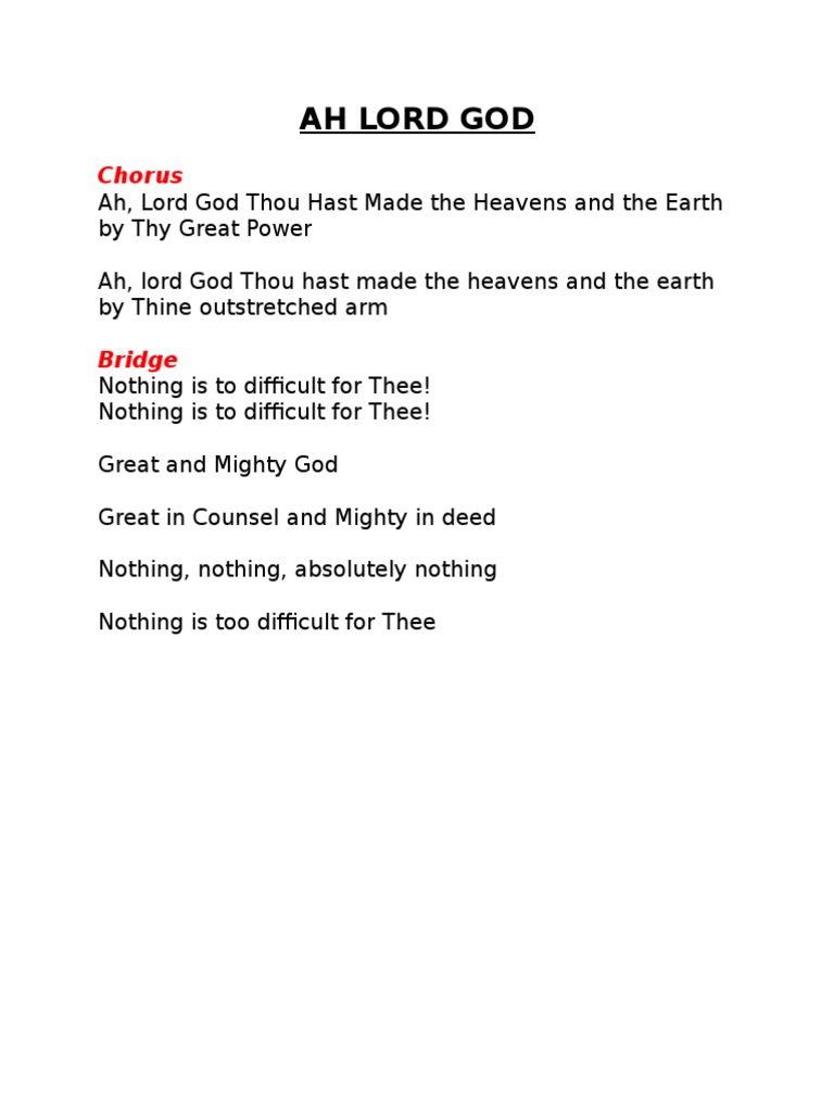 Ah Lord God | PDF