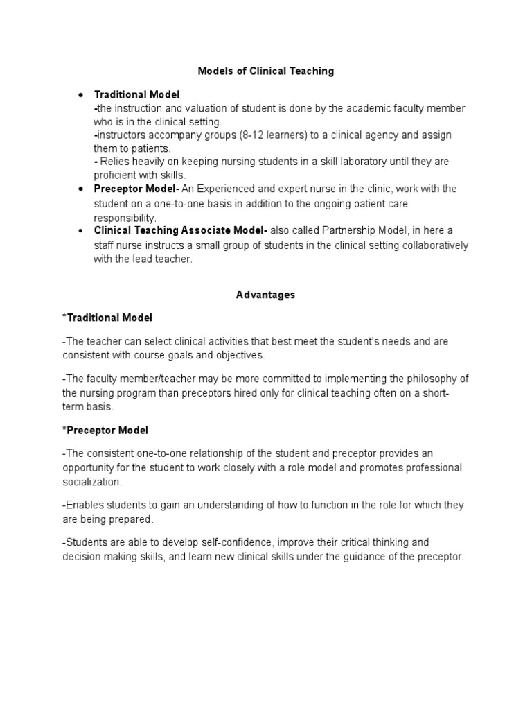 40 Models of Clinical Teaching | PDF | Career & Growth | Wellness