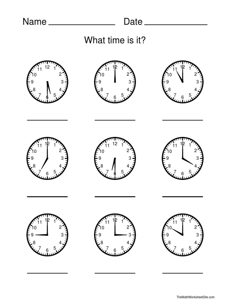Telling Time - J | PDF