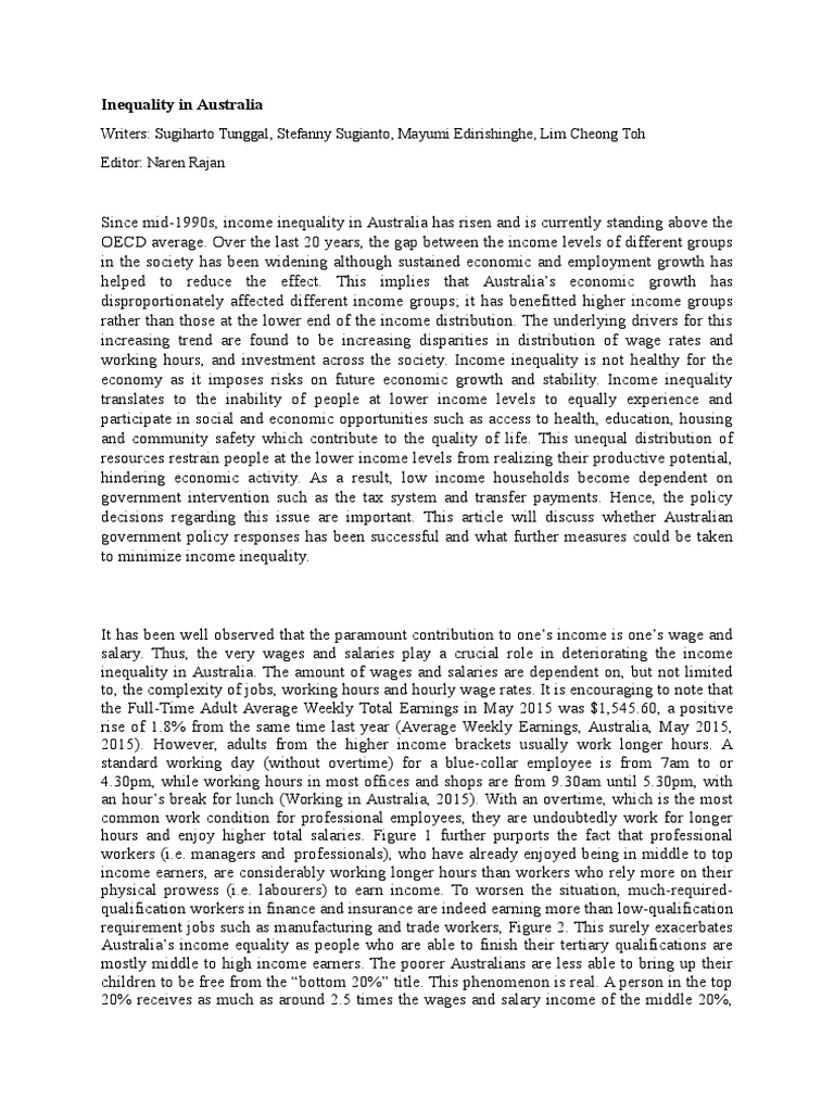 Inequality in Australia | PDF