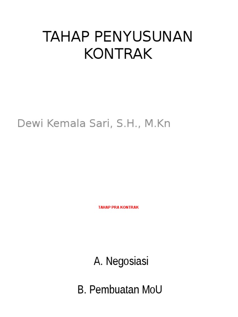 Tahap Penyusunan Kontrak | PDF