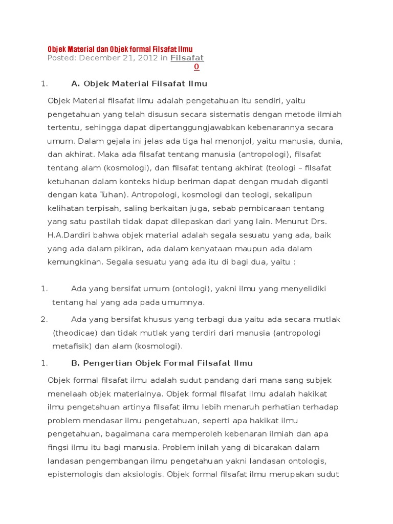 The Distinction Between Material and Formal Objects in Philosophy of ...