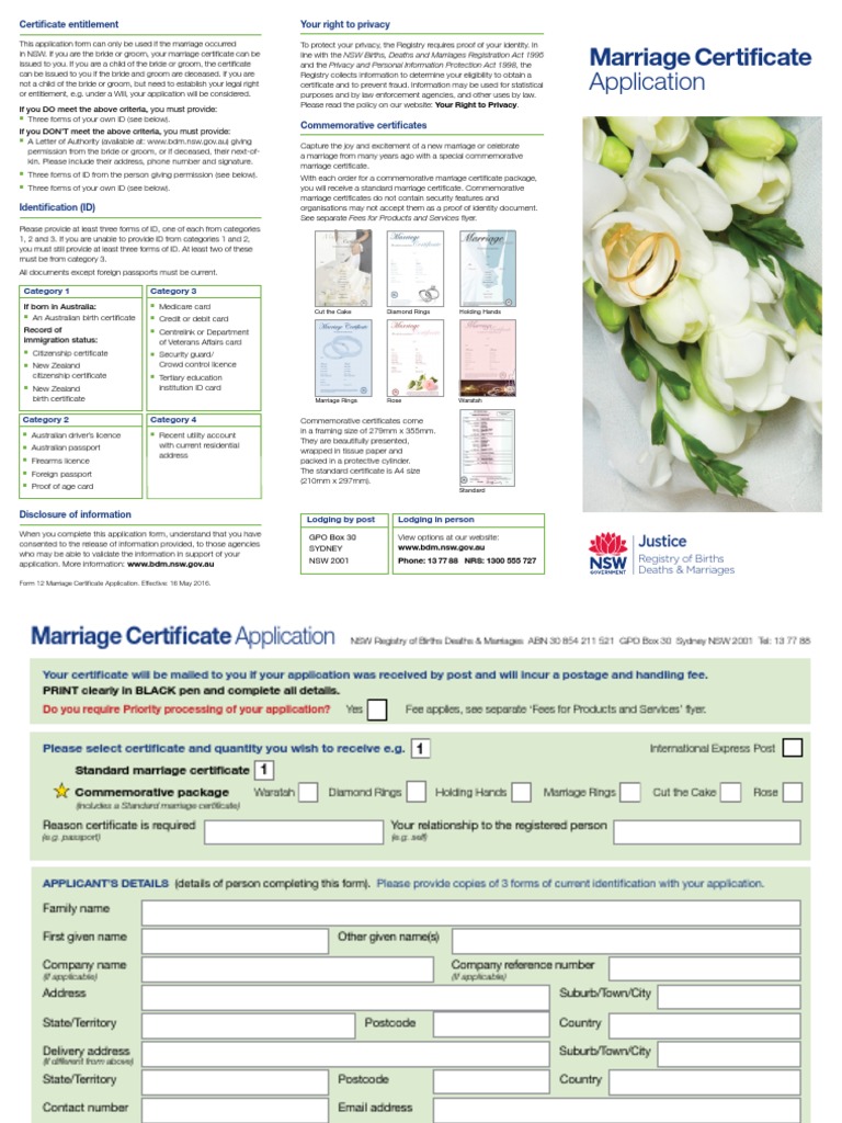 Apply For Marriage Certificate | PDF | Identity Document | Mail