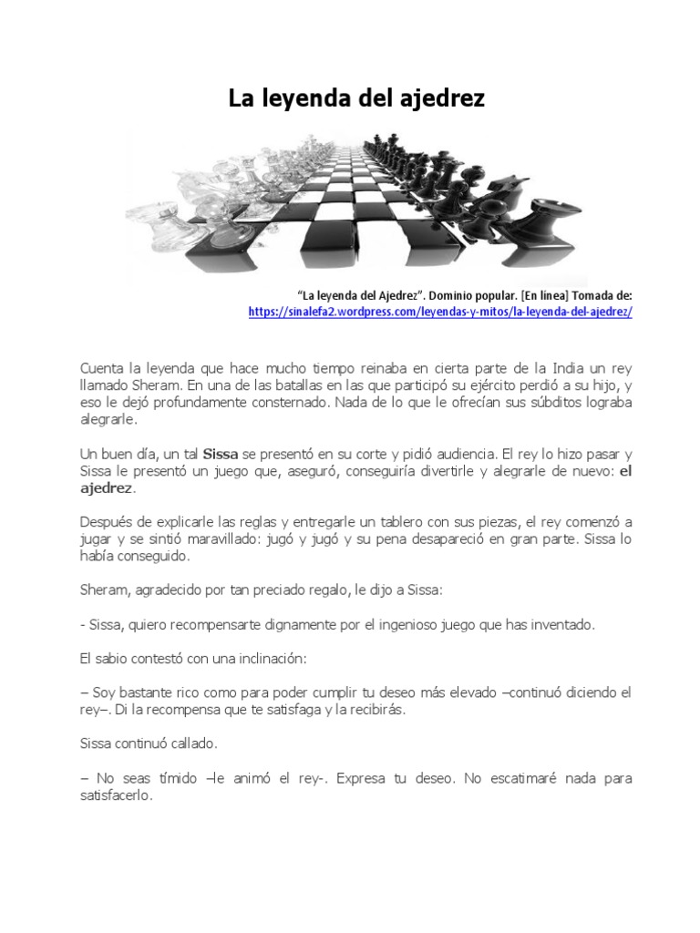 La Leyenda Ajedrez | Descargar gratis PDF | Ajedrez | Ocio
