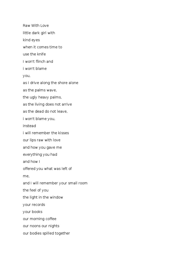 Raw With Love-Poem | PDF
