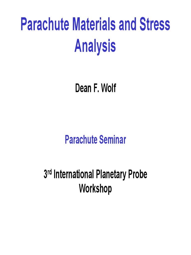 14 Parachute Materials and Stress Analysis Wolf | PDF | Yarn | Parachute