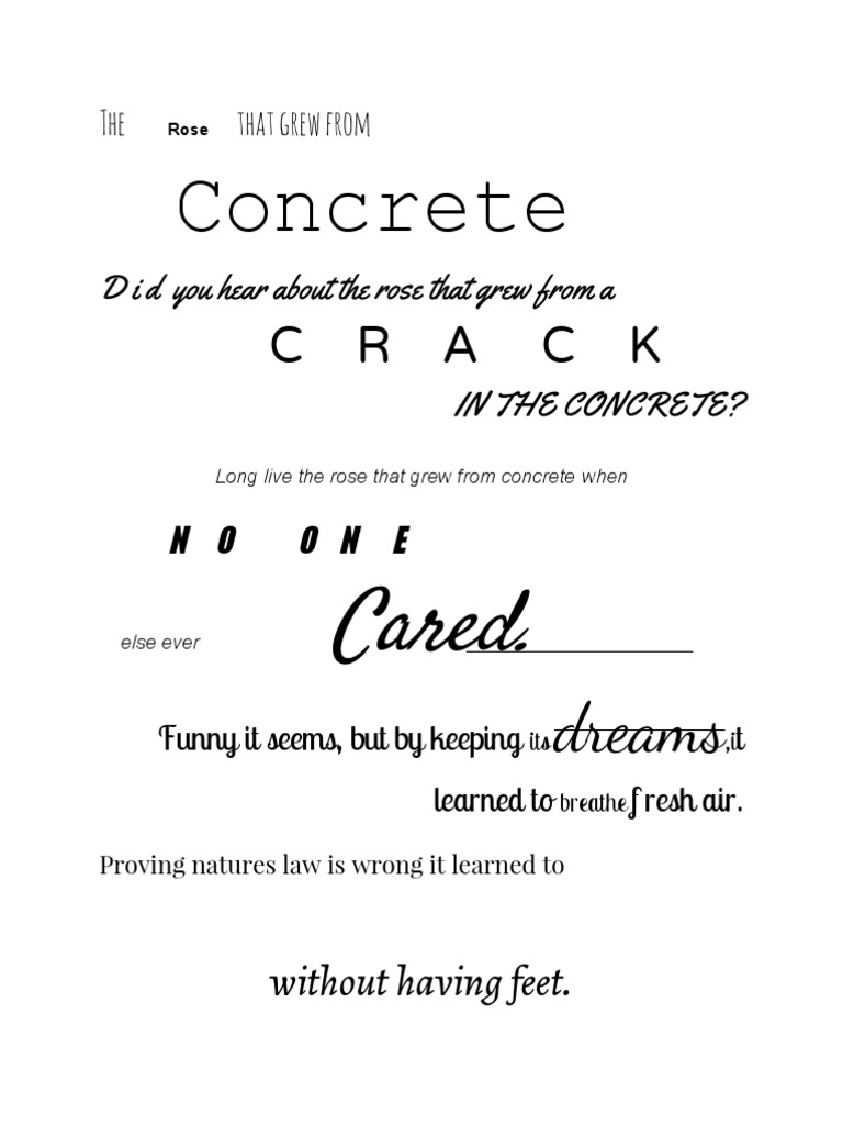 Rose Growing from Concrete: A Poem | PDF