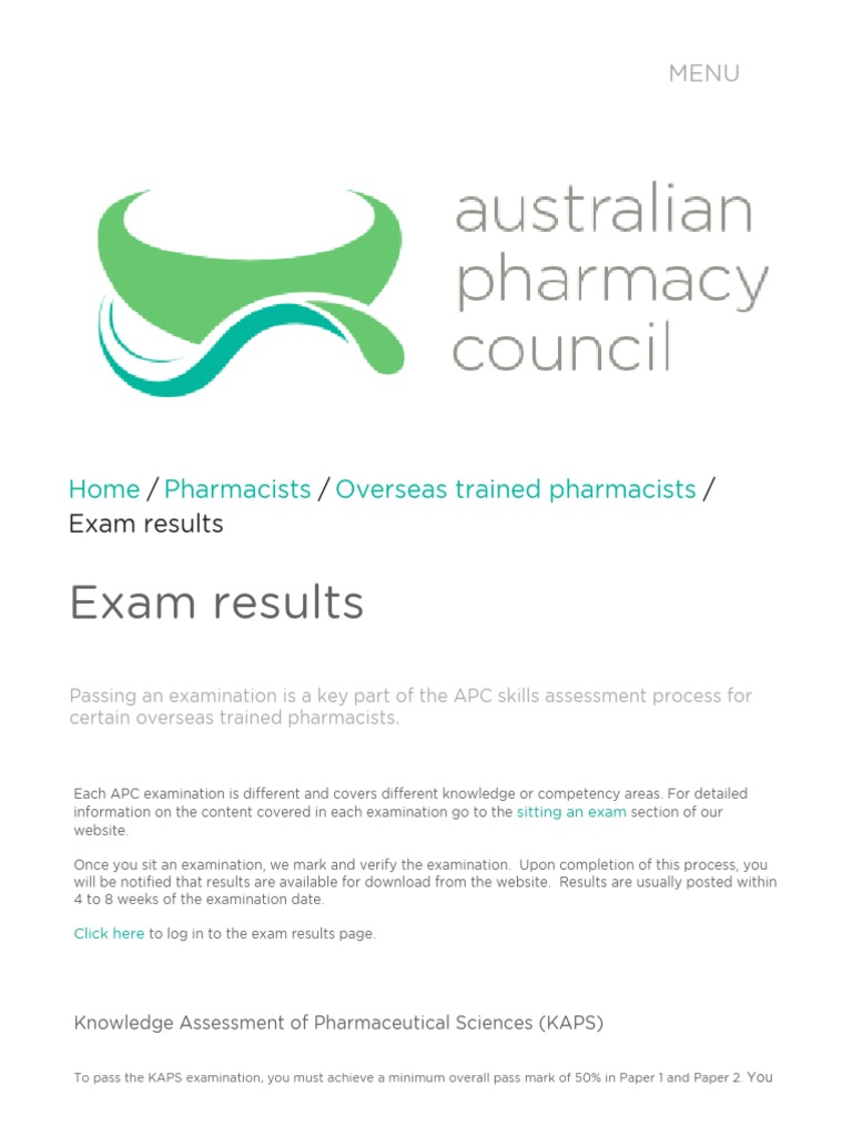 Exam Result | PDF | Pharmacist | Test (Assessment)