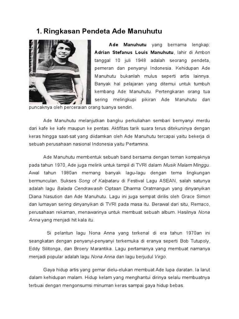 Kehidupan dan Pertobatan Ade Manuhutu | PDF