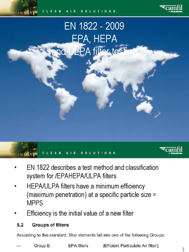 En 1822 Epa, Hepa and Ulpa Testing | PDF