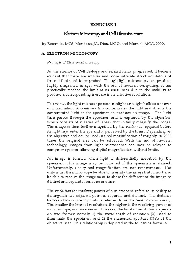 Exercise 1 | PDF | Endoplasmic Reticulum | Cytoskeleton