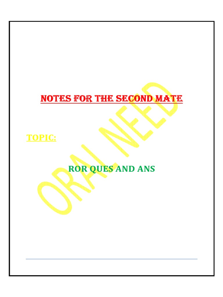 ROR Rules: Questions and Answers Guide | PDF | Radar | Port And Starboard