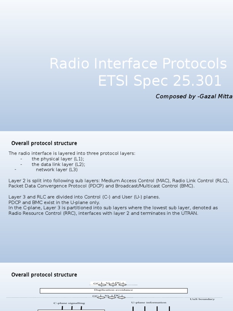 Radio Interface Protocols | PDF