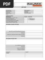 Job Card Template | PDF