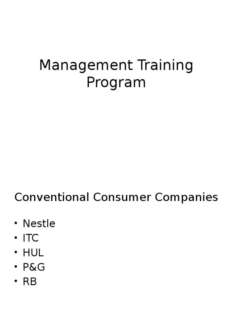 An Overview of Management Training Programs at Leading Consumer Goods ...