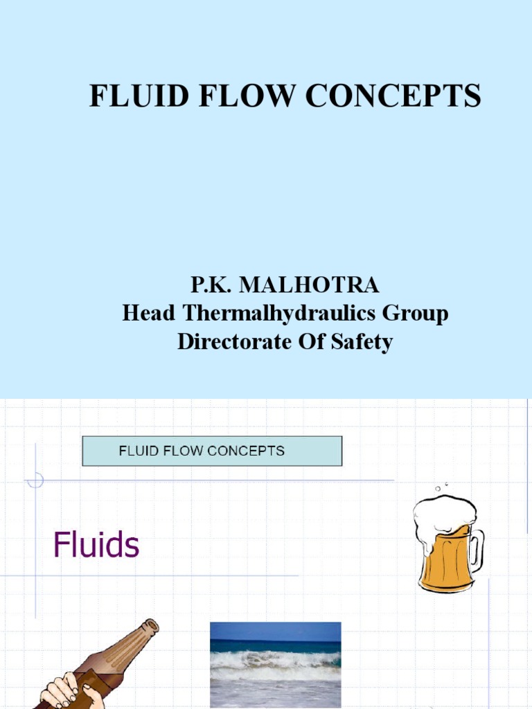 Fluid Flow Concepts: P.K. Malhotra Head Thermalhydraulics Group Directorate of Safety | PDF ...