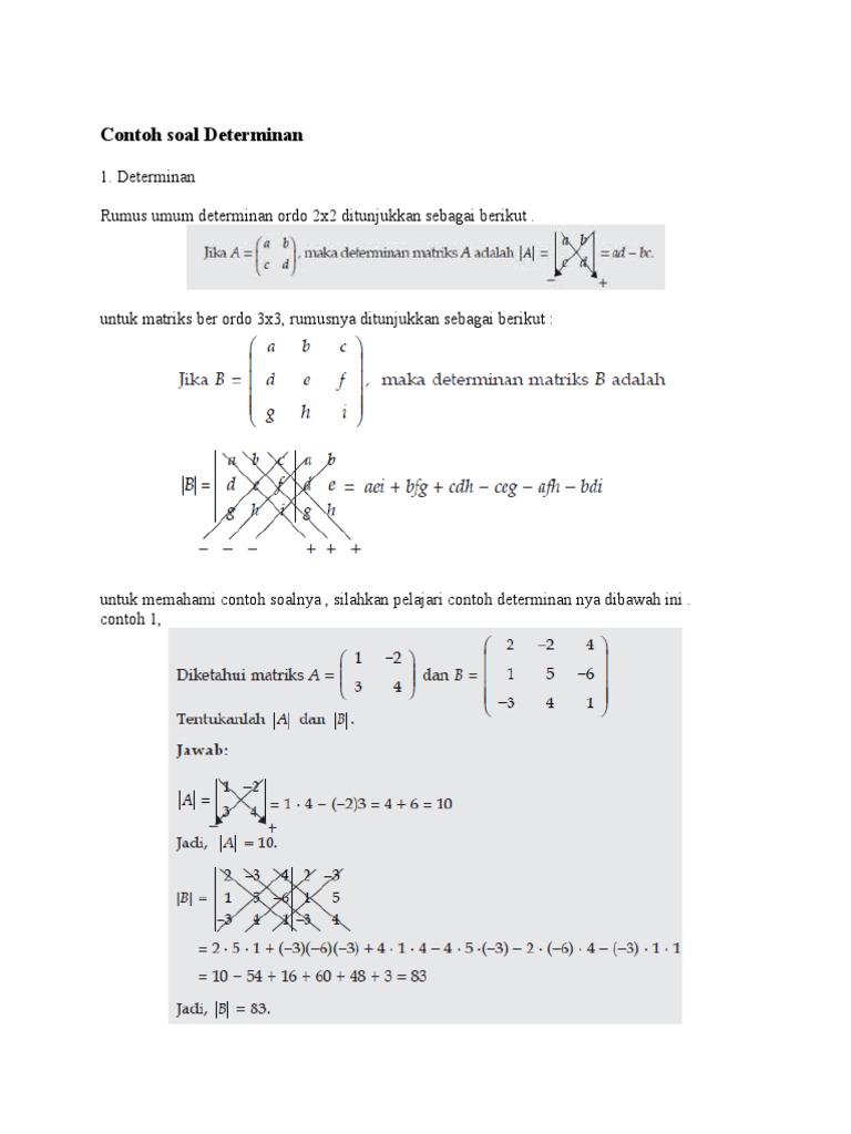 Contoh Soal Determinan | PDF