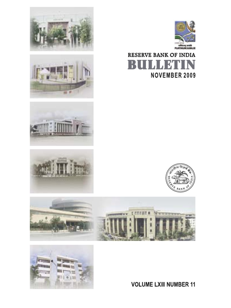 Reserve Bank of India November Bulletin 2009 | PDF | Recession ...