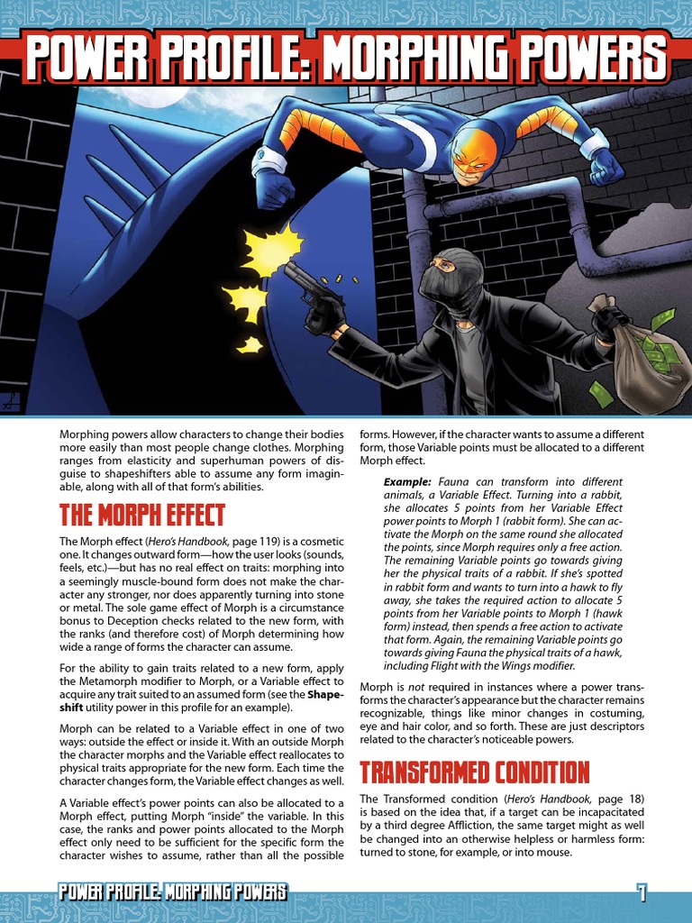 Mutants & Masterminds 3e - Power Profile - Morphing Powers | PDF ...