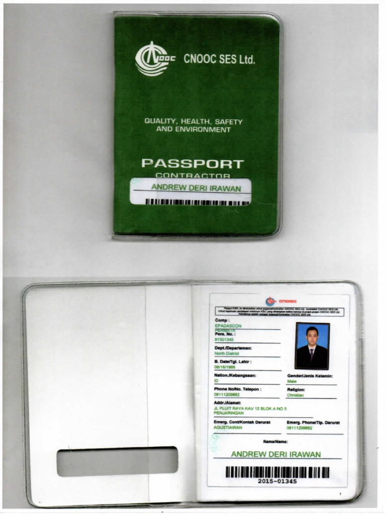 Contoh Scan HSE Passport