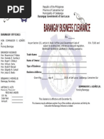 Barangay Clearance Sample | PDF | Public Sphere | Government