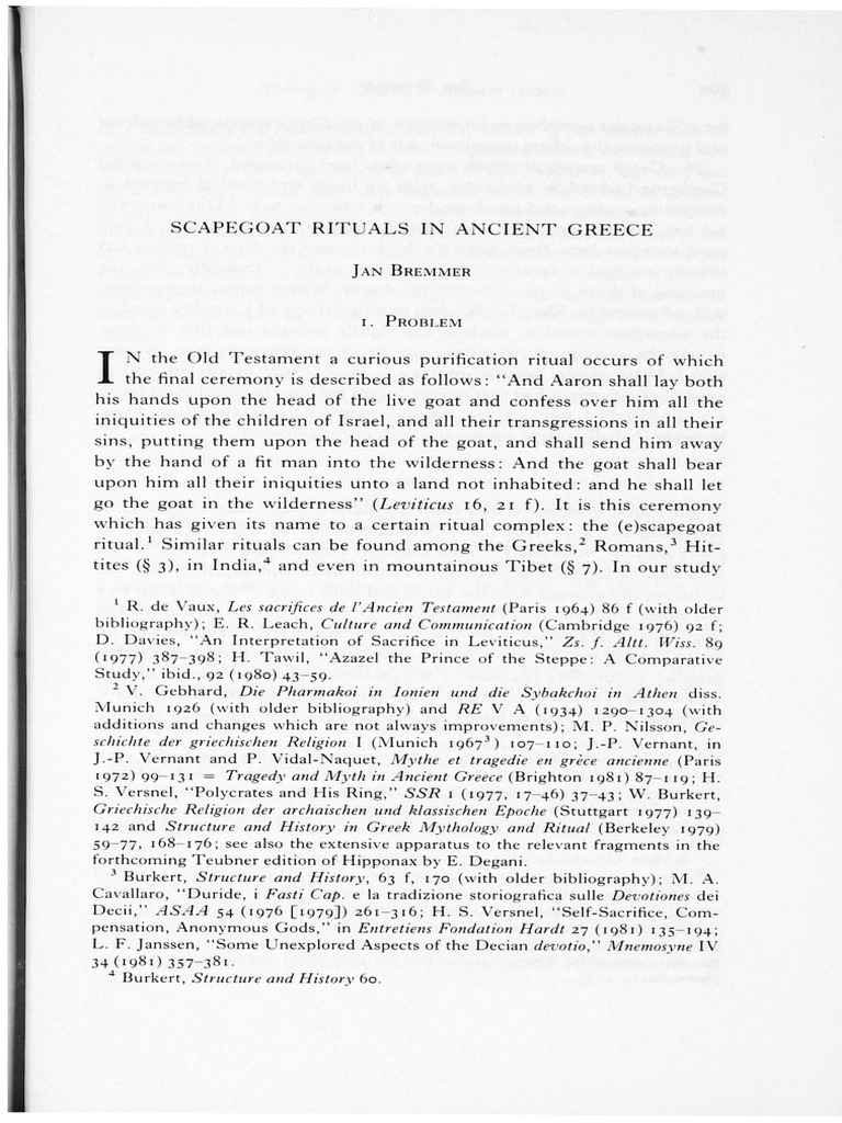 Scapegoat Rituals in Ancient Greece | PDF