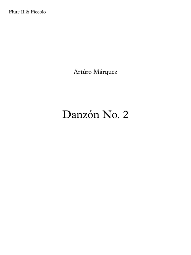 Arturo Marquez Danzon 2 - Flute II & Piccolo | PDF
