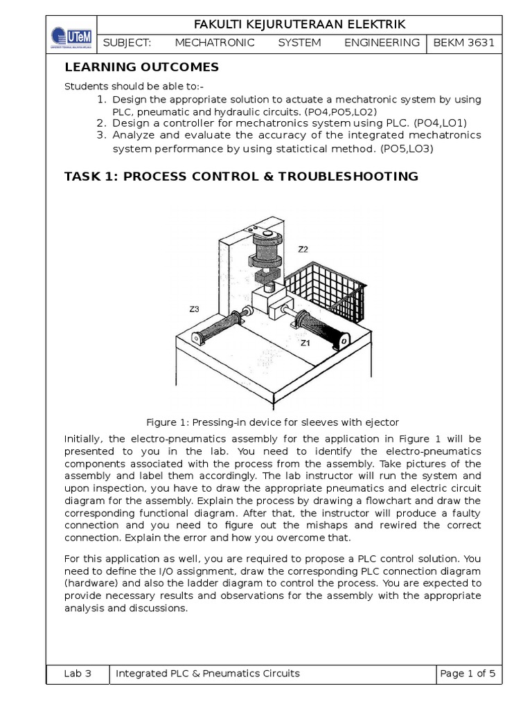 Lab 3 Integrated PLC Pneumatics Circuits 2015 | PDF | Programmable ...