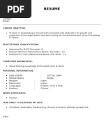10th Pass Resume Format | PDF