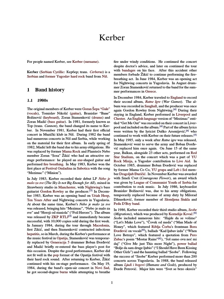 Kerber | PDF | Hard Rock | Rock Music Groups