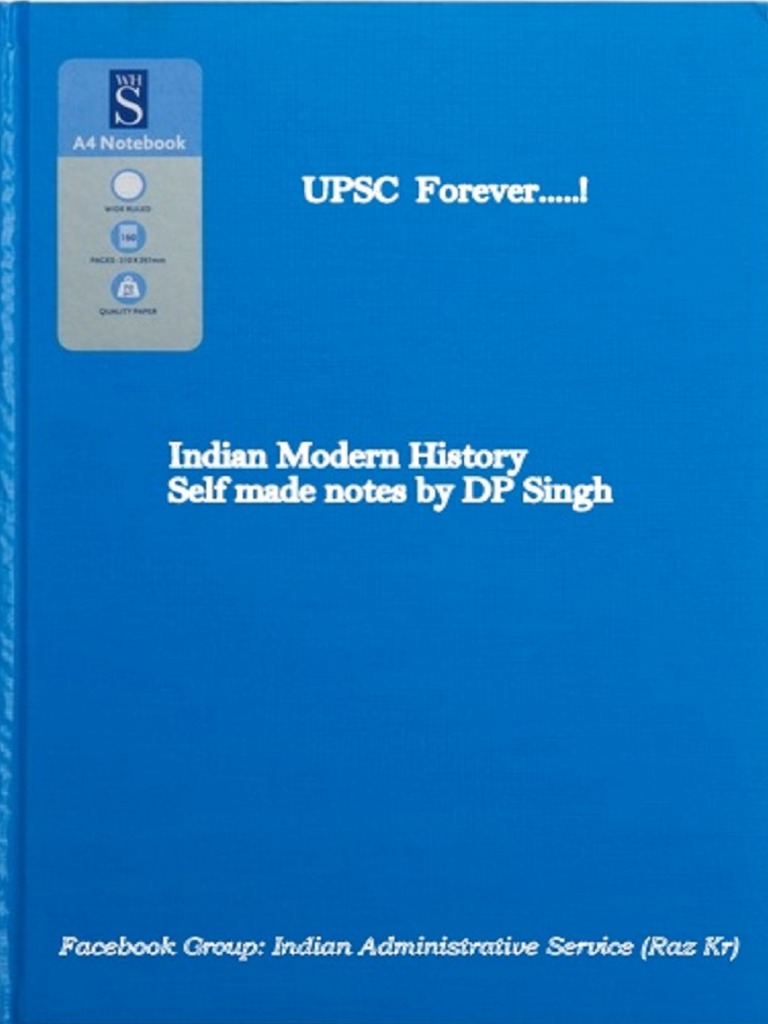 Self Made Modern History Notes (UPSC Topper's DP Singh) | PDF
