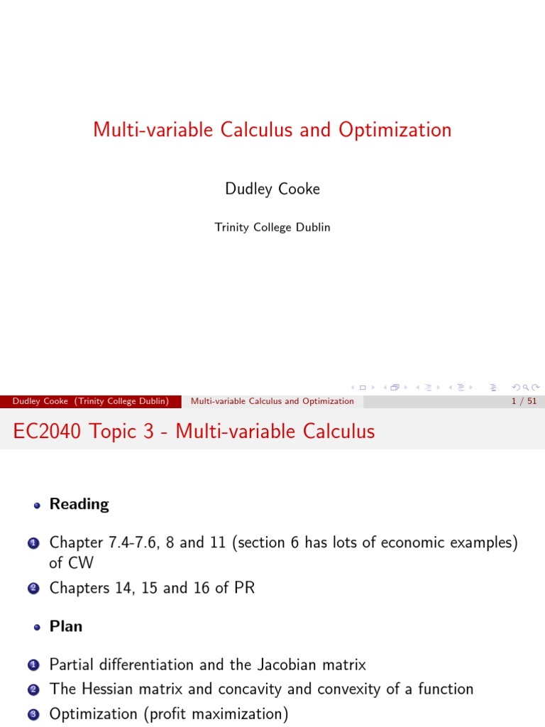 An Overview of Partial Differentiation, the Jacobian Matrix, and ...