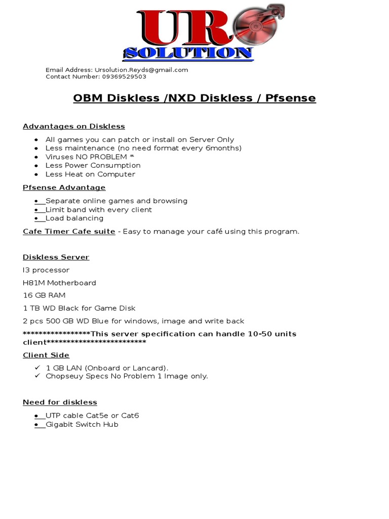 OBM Diskless | Download Free PDF | Computer Architecture | Computer Hardware