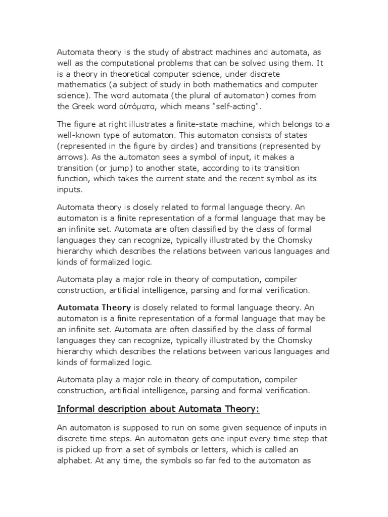 Automata Theory | PDF | Automata Theory | Computer Science