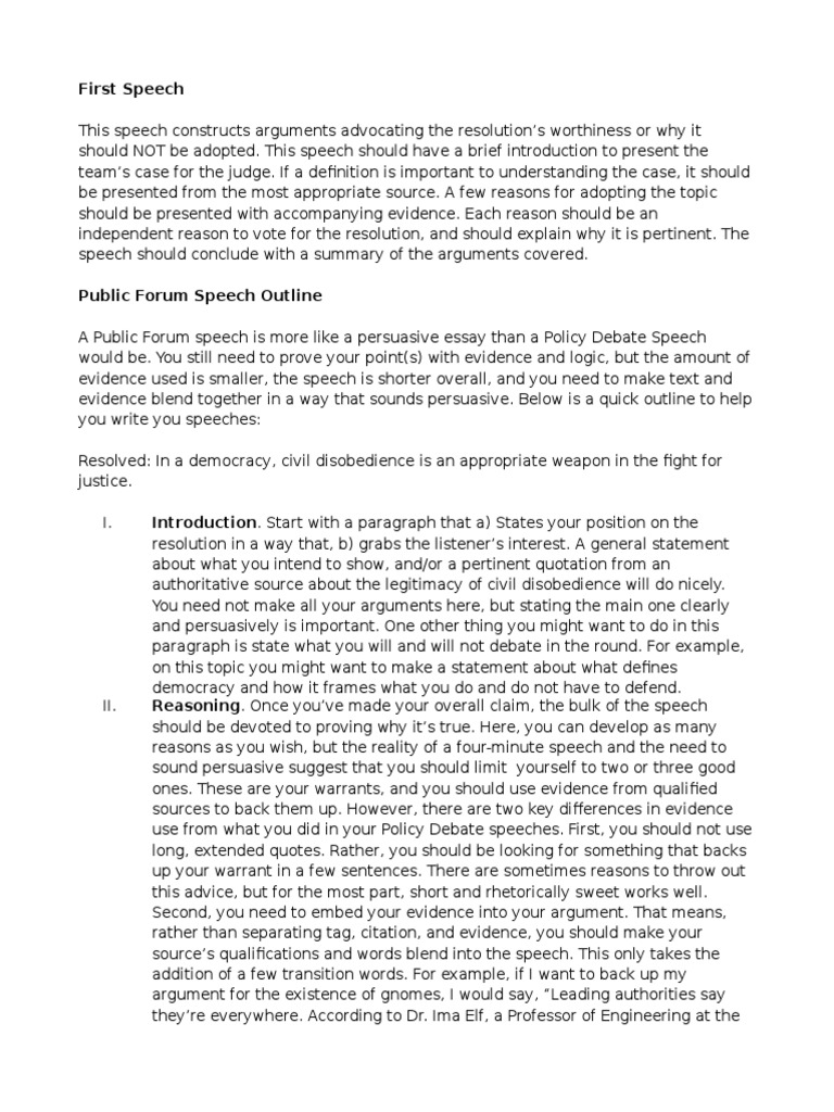 POD PF Speech Construction | PDF | Argument | Epistemology