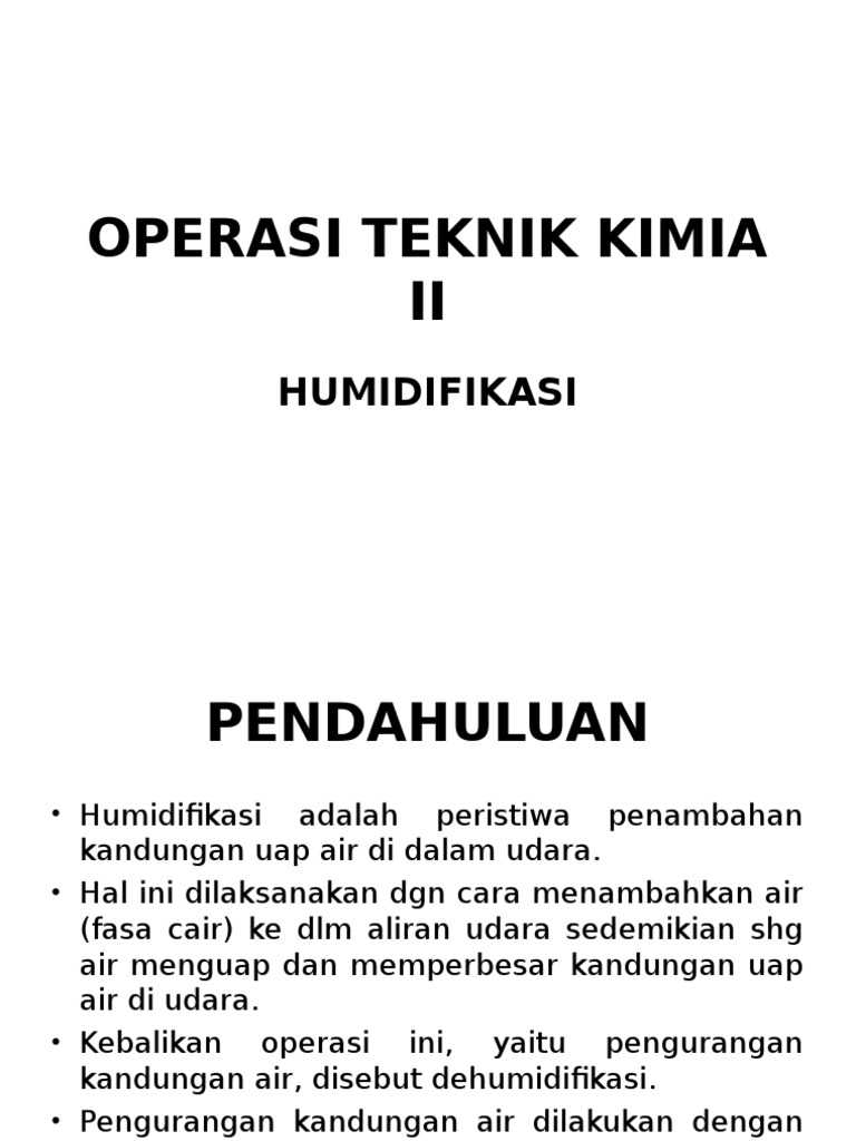 Proses Humidifikasi dan Dehumidifikasi | PDF