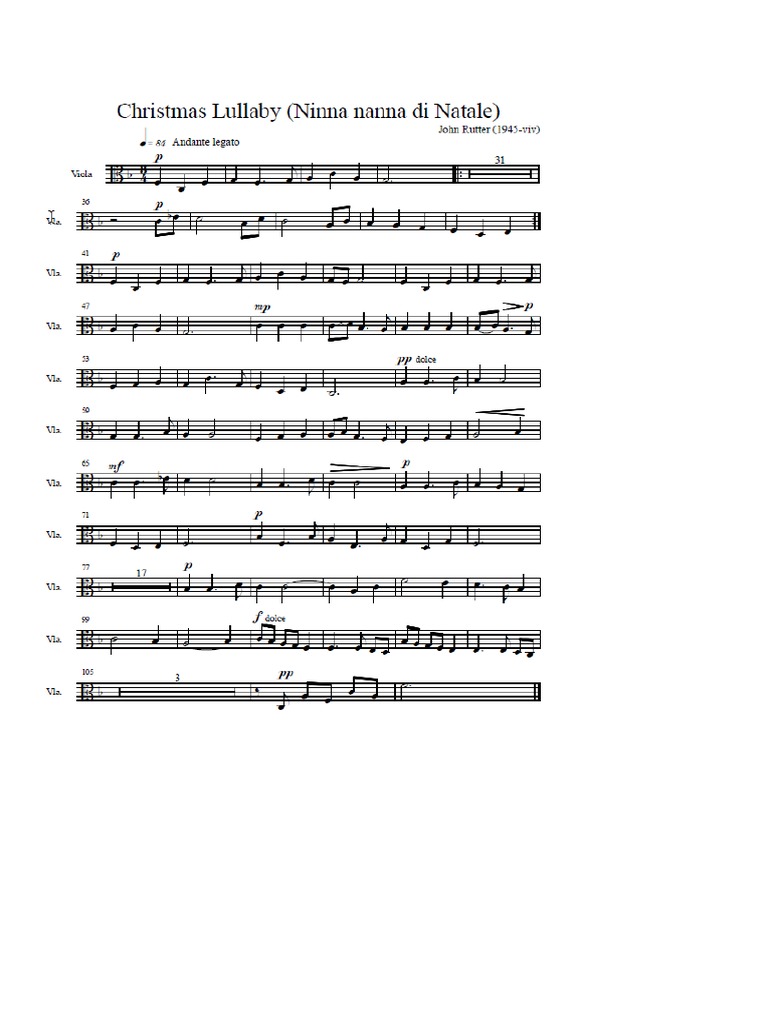Christmas Lullaby Rutter | PDF | Christmas