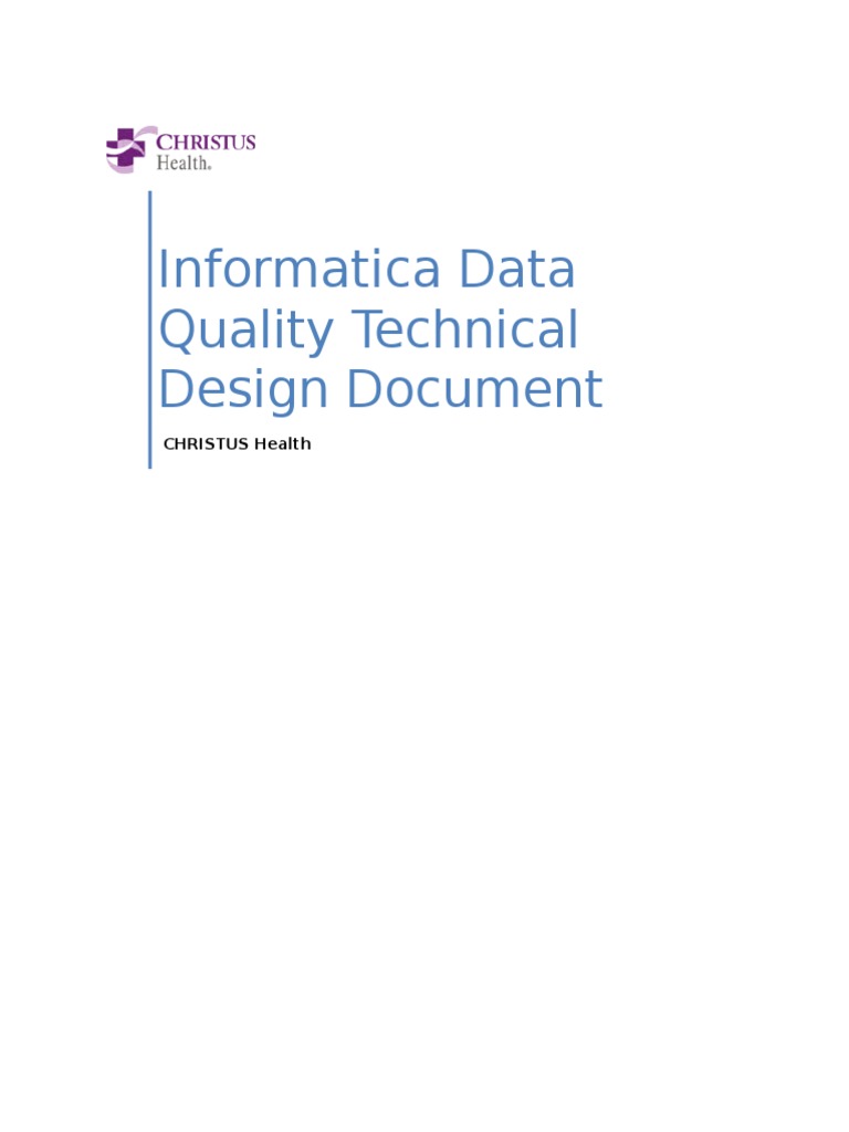 Informatica Data Quality Design Document | PDF