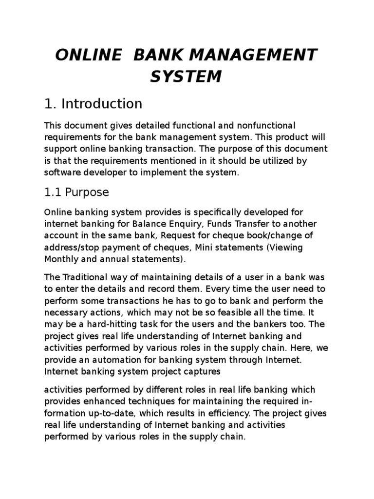 Online Bank Management System | PDF | Graphical User Interfaces ...
