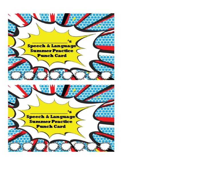 Speech Punch Card 2016 PDF | PDF | Languages