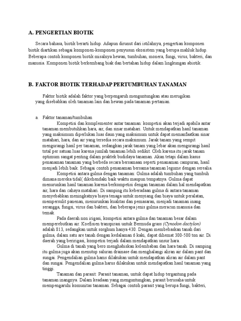 Pengertian Biotik | PDF