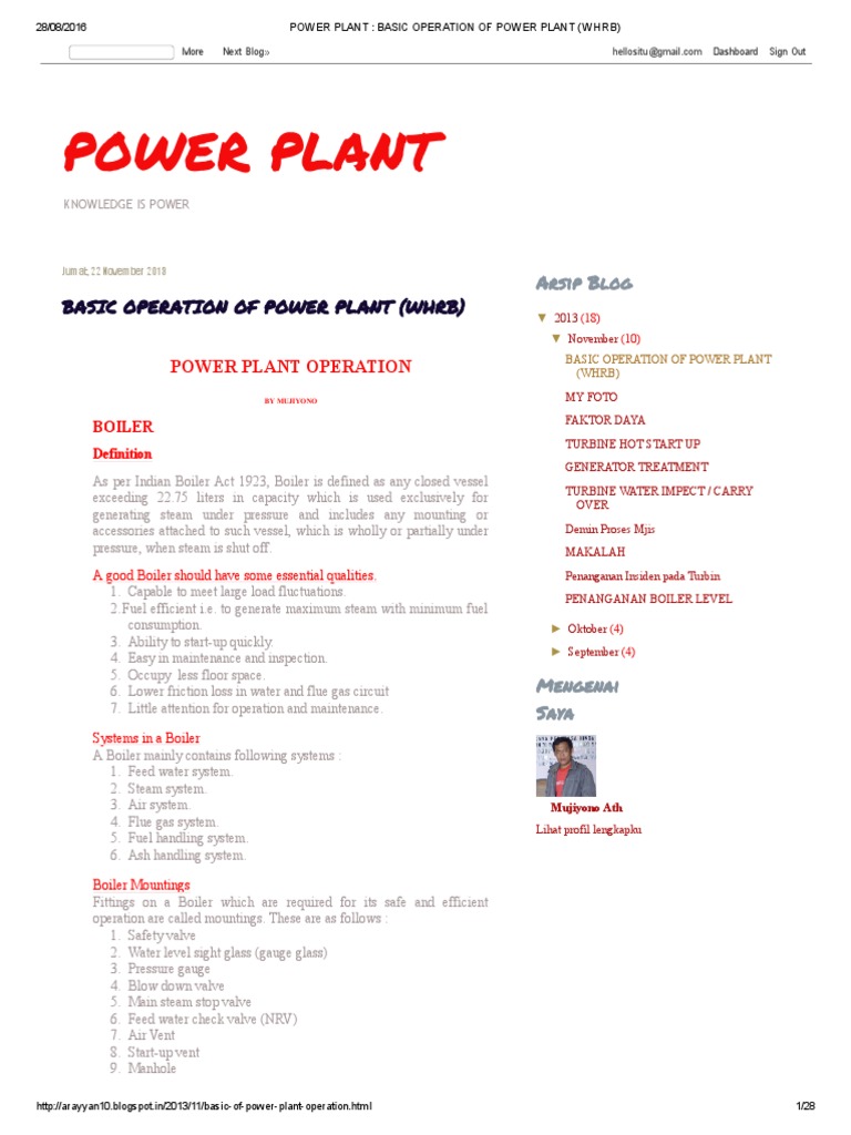 Power Plant | PDF | Boiler | Turbine