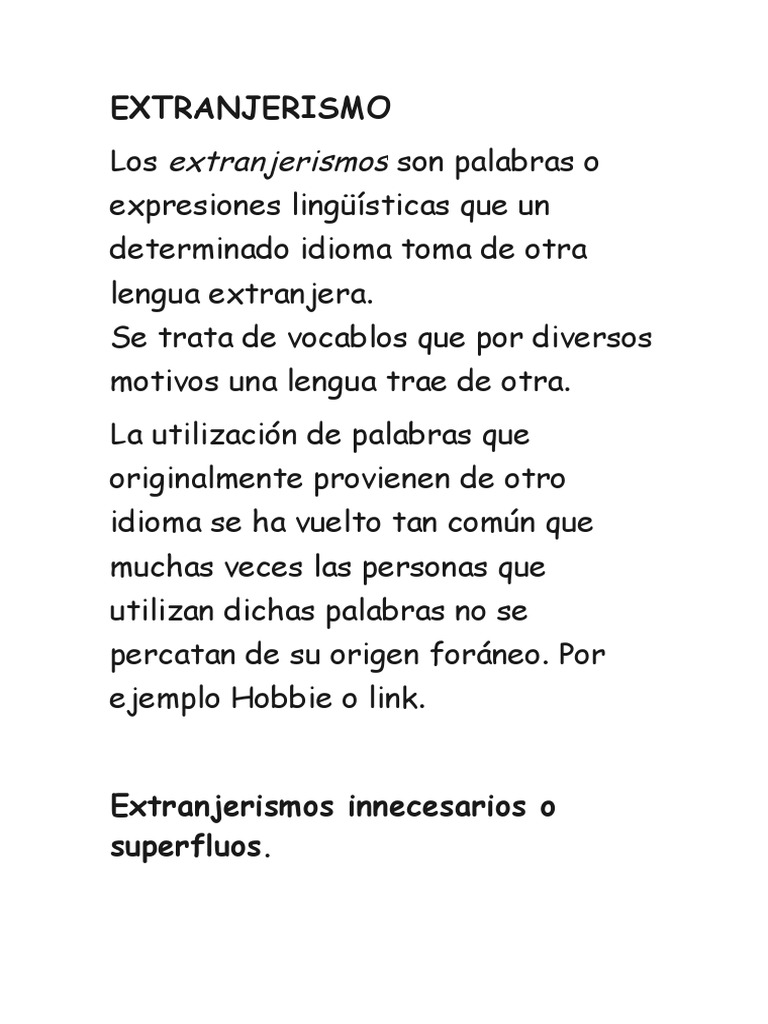 EXTRANJERISMOS