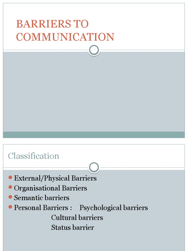 Communication Barriers | PDF | Communication | Behavioural Sciences