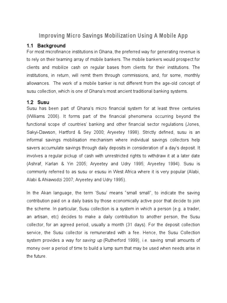 Improving Micro Savings Mobilization Using A Mobile App | PDF ...