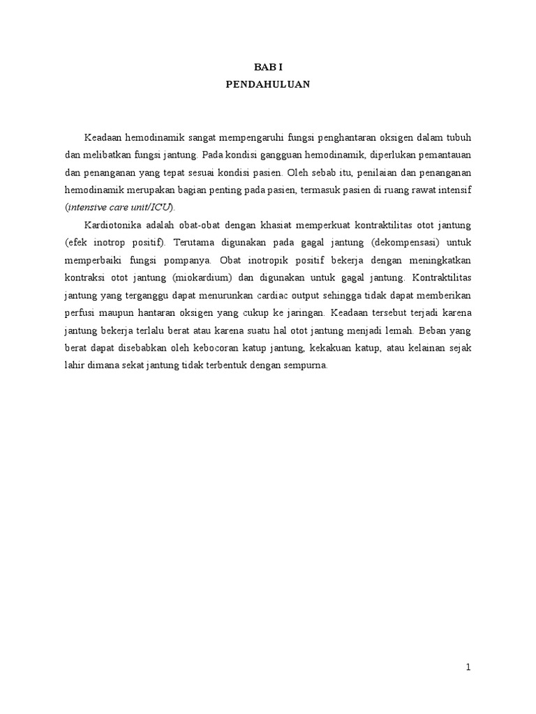 Referat Anestesi Penggunaan Obat Inotropik | PDF