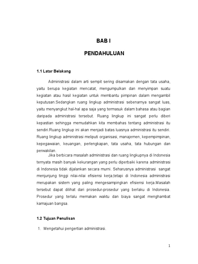 Administrasi Dan Ruang Lingkupnya | PDF