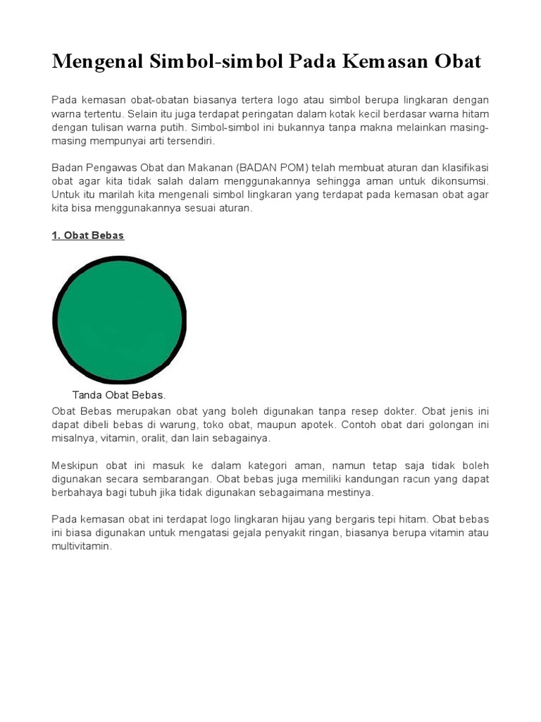 Simbol Obat | PDF | Gaya Hidup