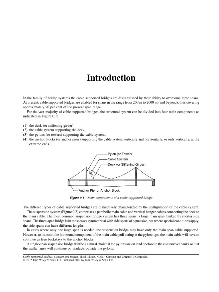 Introduction - Cable Supported Bridges | PDF | Structural Engineering ...
