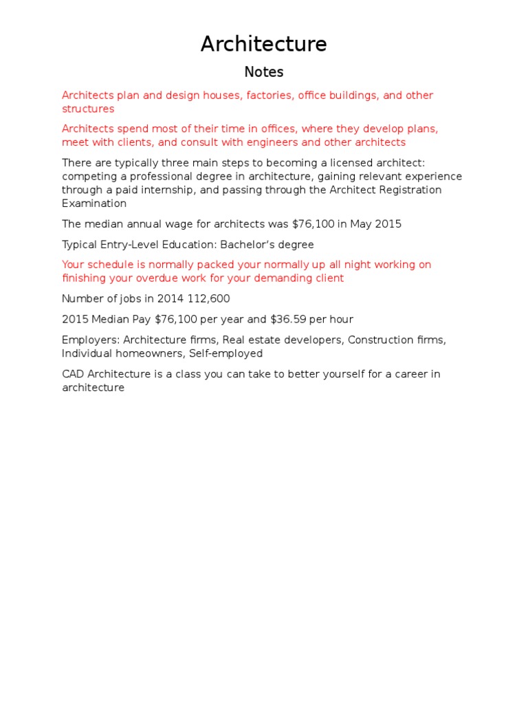 Architect Notes | Download Free PDF | Architect | Engineering